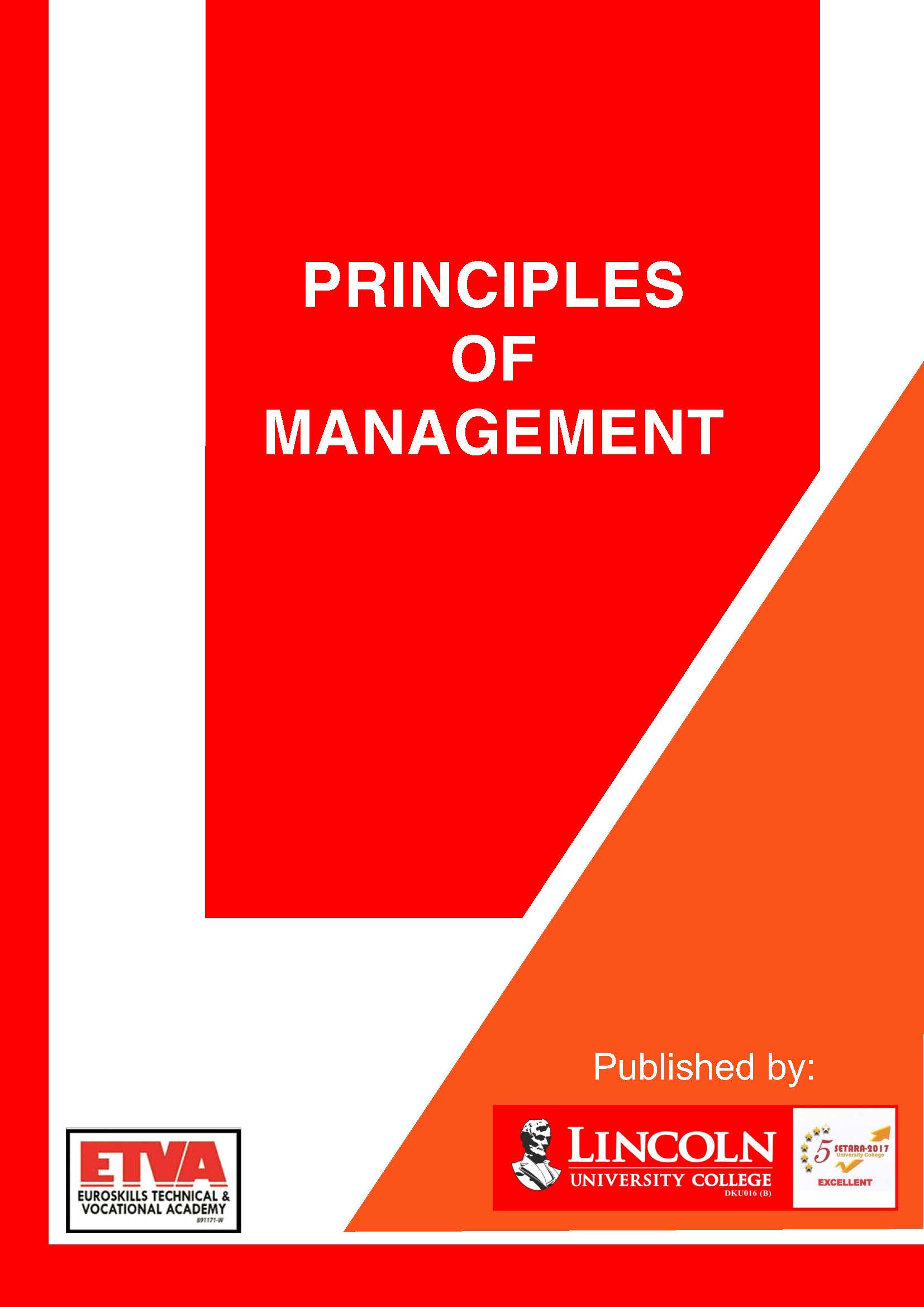 PRINCIPLES OF MANAGEMENT - Lincoln Publication